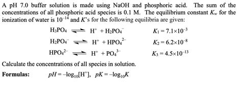 answered a ph 7 0 buffer solution is made using… bartleby
