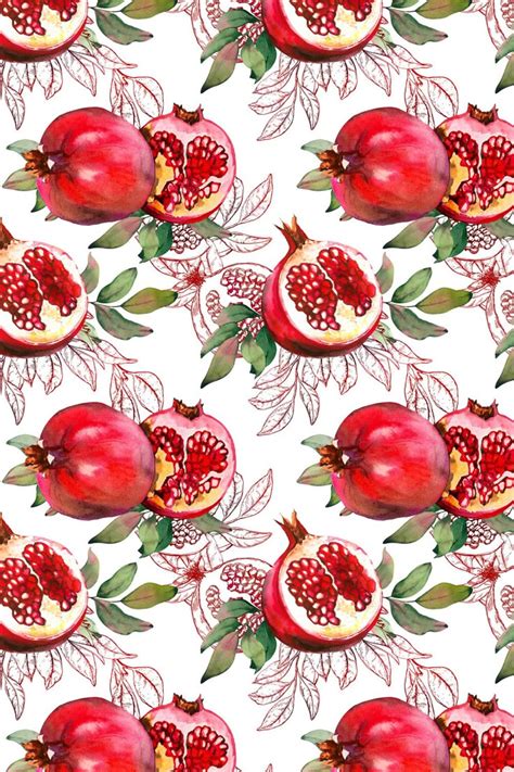 Pomegranate Fruits A Food Illustration By Jeanna Draw Pomegranate