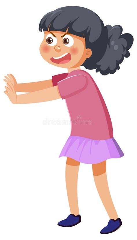 Angry Girl With Scowl Face Expression Stock Vector Illustration Of Furious Angry 260556310