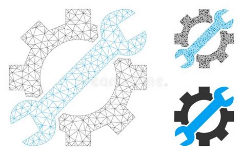 Service Tools Vector Mesh 2d Model And Triangle Mosaic Icon Stock Vector Illustration Of