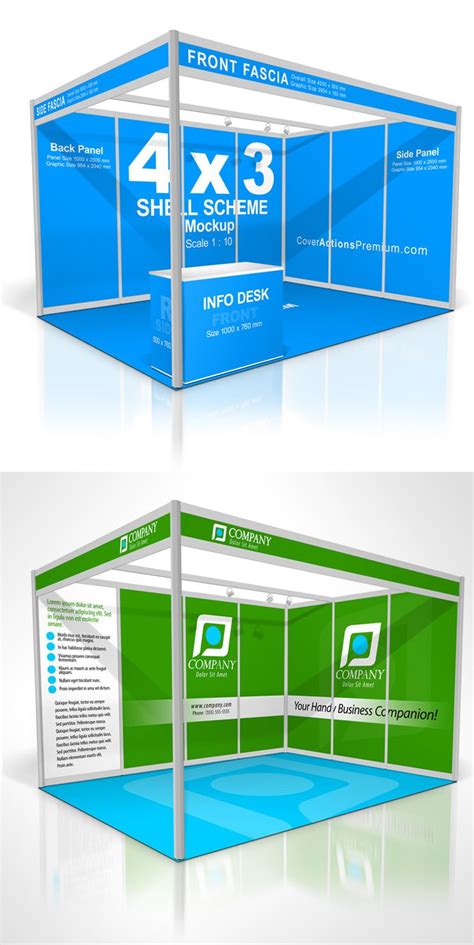 4x3 Shell Scheme Booth Mockup Trade Show Design