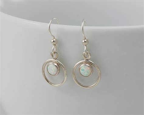 Opal Earrings Silver Opal Earrings Opal Dangle Earrings Silver