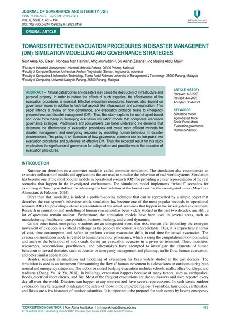 Pdf Towards Effective Evacuation Procedures In Disaster Management Dm Simulation Modelling