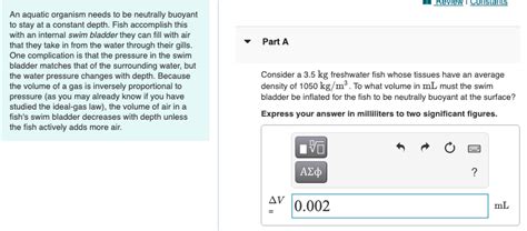 Solved Review Constants Part A An Aquatic Organism Needs To Chegg Com