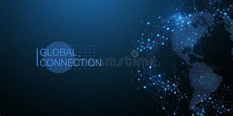 Global Network Connection Banner Design Template Idea Header Social Network Communication In