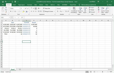 Excel Min Function Shortcut Find The Smallest Values