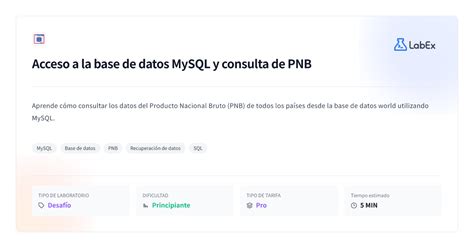 Acceso A La Base De Datos Mysql Y Consulta De Pnb Labex