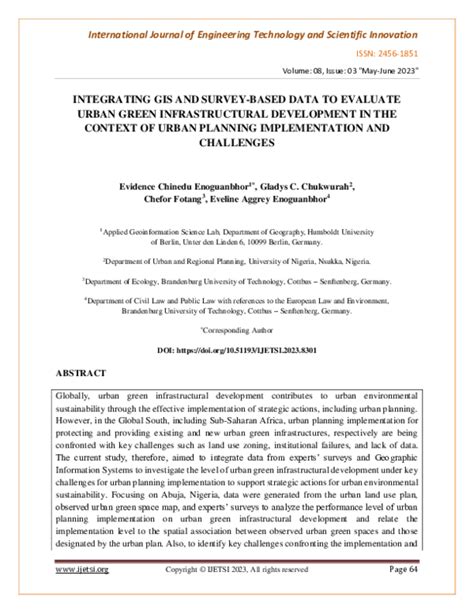Pdf Integrating Gis And Survey Based Data To Evaluate Urban Green Infrastructural Development