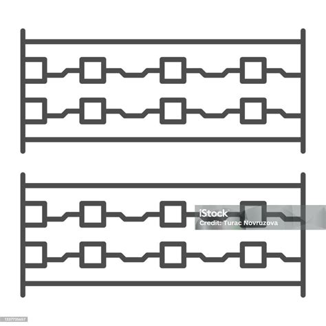 간단한 인쇄 회로 기판 레이아웃 얇은 라인 아이콘 전자 개념 흰색 배경에 간단한 Pcb 벡터 기호 모바일 개념 및 웹 디자인을위한 윤곽 스타일 아이콘 벡터 그래픽 10에