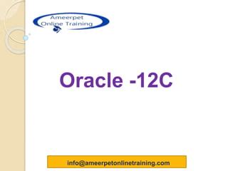 Oracle 12c Architecture PPTX Oracle 12c Architecture PPTX