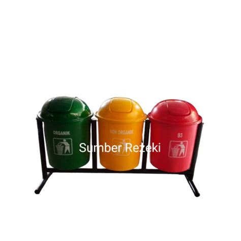 Jual Tempat Tong Sampah Fiber 3 Warna Tong Sampah Gantung 3 Pilah Shopee Indonesia