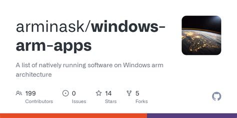 GitHub Arminask Windows Arm Apps A List Of Natively Running Software On Windows Arm Architecture