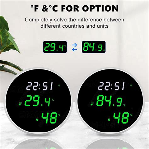 Temperature Humidity Monitor Smart Temperature Humidity Monitor With LED Backlit Display Daraz Lk