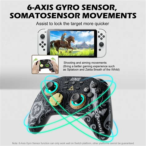 iine ares wireless pro controller with headset jack rgb light for