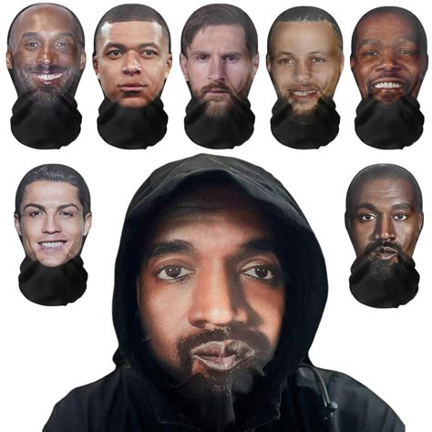 3d Facial Perspective Full Face Mask Simulation Headgear For Fans Funny