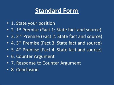 Moral Arguments Standard Form State Your Position