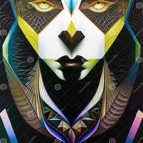Geometric And Expressive Portrait Presenting A Unique Combination Of Creativity And Design