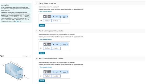 Solved Part A Value Of The Axial Load Loarning Goal