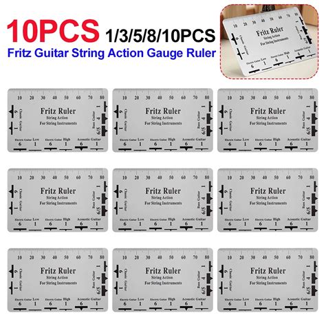 Fritz Ruler Guitar String Action Gauge Ruler String Pitch Rulers Card Luthier Tools For Guitar