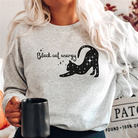 Black Cat Sweater Etsy