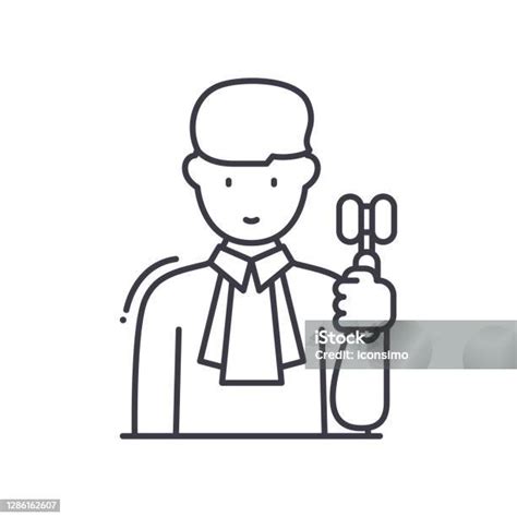 판사 아이콘 선형 격리 된 그림 얇은 선 벡터 웹 디자인 기호 흰색 배경에 편집 가능한 스트로크와 개요 개념 기호 개체 그룹에 대한 스톡 벡터 아트 및 기타 이미지 Istock
