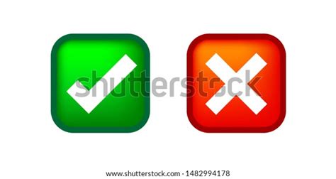 Checkmark X Confirm Deny Square Icon Stock Vector Royalty Free 1482994178