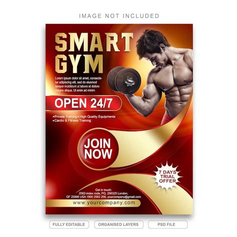 피트니스 체육관 훈련을 위한 수직 포스터 또는 전단지 프리미엄 Psd 파일
