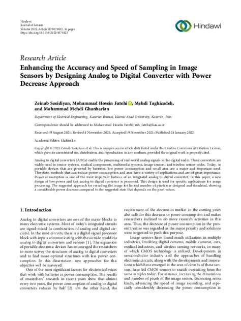 pdf enhancing the accuracy and speed of sampling in image sensors by