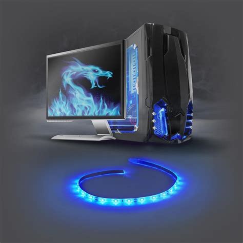Gaming LED Light Strip Blue Cm SATA Powered Desktop PC