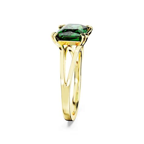 Swarovski Matrix Green Rectangular Crystal Cocktail Ring 5677150