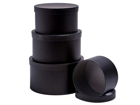 Black Round Nested Boxes Large 4 Piece Set Nashville Wraps