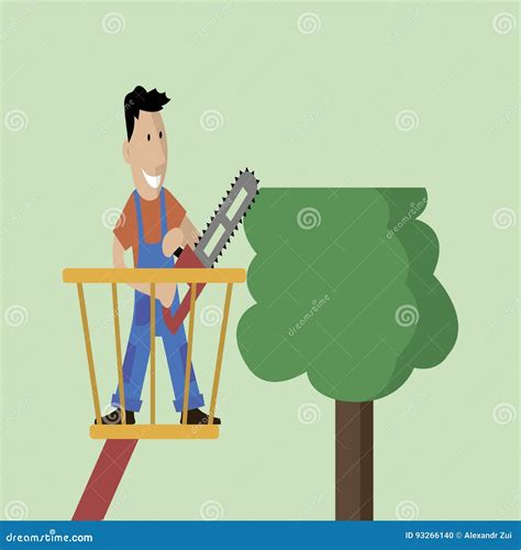 Man Cuts Wood Stock Vector Illustration Of Home Machinery