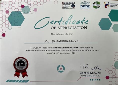 dhamodharan s on linkedin medtechhackathon crescentinnovationandincubationcouncil…
