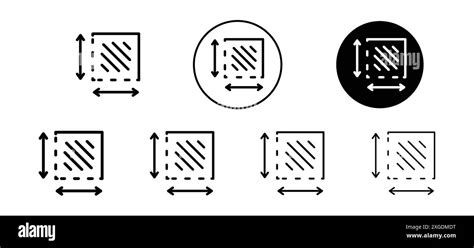 Area And Dimension Icon Vector Logo Set Collection For Web App Ui Stock