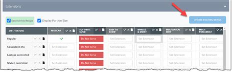 Updating Menu Item Extensions With The Recipe Extensions MealSuite