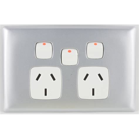 Hpm Linea Double Powerpoint With Extra Switch Bunnings Warehouse