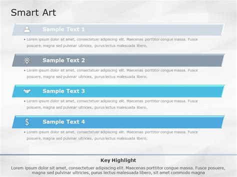 SmartArt List Vertical Textbox Steps PowerPoint Template