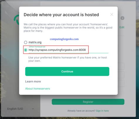 Run Synapse Matrix Homeserver In Docker Containers Computingforgeeks