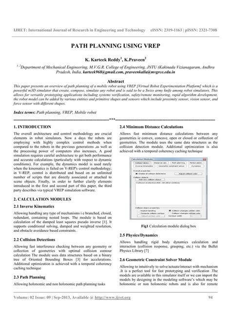 path planning using vrep pdf