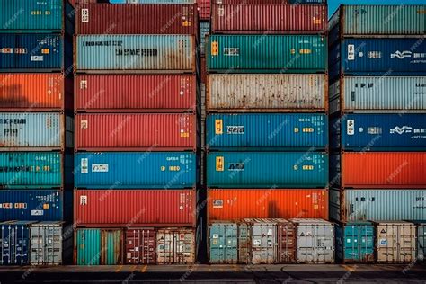Premium Ai Image A Stack Of Shipping Containers With The Word Tsi On The Side Premium Ai Image A Stack Of Shipping Containers With The Word Tsi On The Side