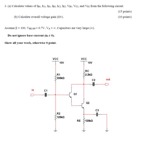 Solved A Calculate Values Of IB IC IE IB IC Chegg Com