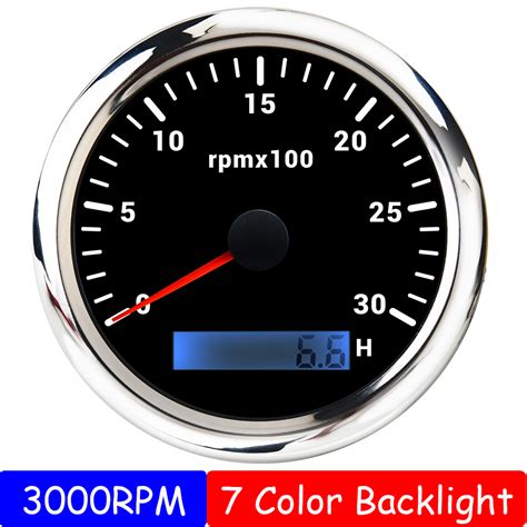 85mm Diesel Engine Tachometer Sensor Rpm Gauge Rev Counter 3000rpm With Digital Hourmeter 7