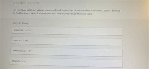 Solved Question 22 Of 29 Which Function Returns True If Cell