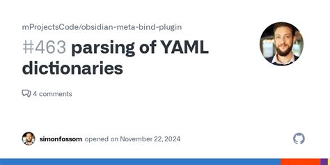 Parsing Of Yaml Dictionaries · Issue 463 · Mprojectscodeobsidian Meta Bind Plugin · Github