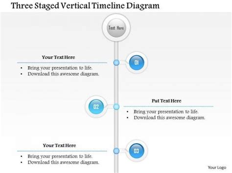 Business Diagram Three Staged Vertical Timeline Diagram Presentation Template