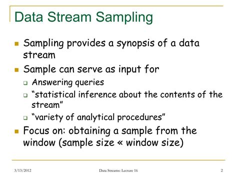 ppt cs 410 510 data streams lecture 16 data stream sampling basic techniques and results