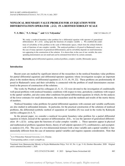 Nonlocal Boundary Value Problem For An Equation With Differentiation