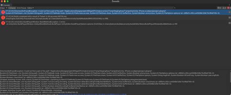 unit build error could not find part of the path please help unity engine unity discussions