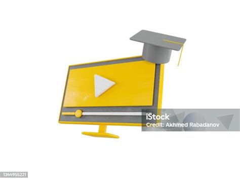 온라인 교육 3d 아이콘 전자책 온라인 강의 커리큘럼 회색 흰색 배경에 고립 된 노란색 노트북 3차원 형태에 대한 스톡 사진 및 기타 이미지 Istock