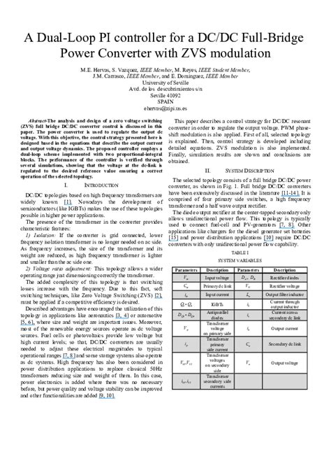Pdf A Dual Loop Pi Controller For A Dcdc Full Bridge Power Converter